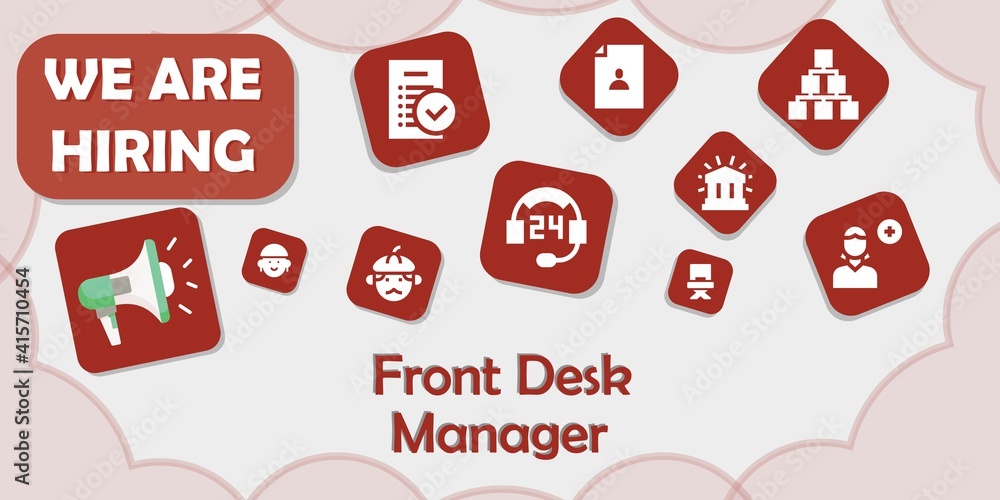 we are hiring front desk manager vector illustration Stock Illustration ...
