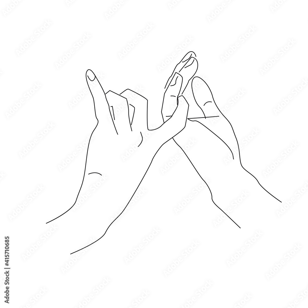 Contour Line Drawings Of Hands