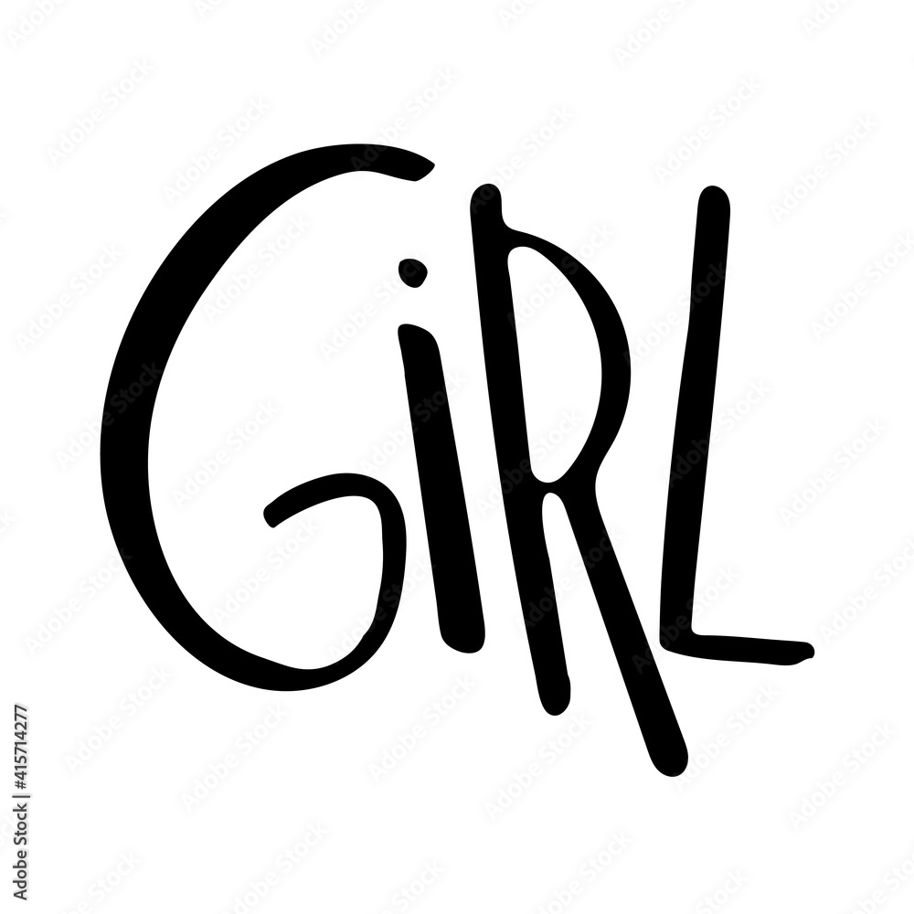 Girl. perfect motivational print wall art calligraphy typography vector ...