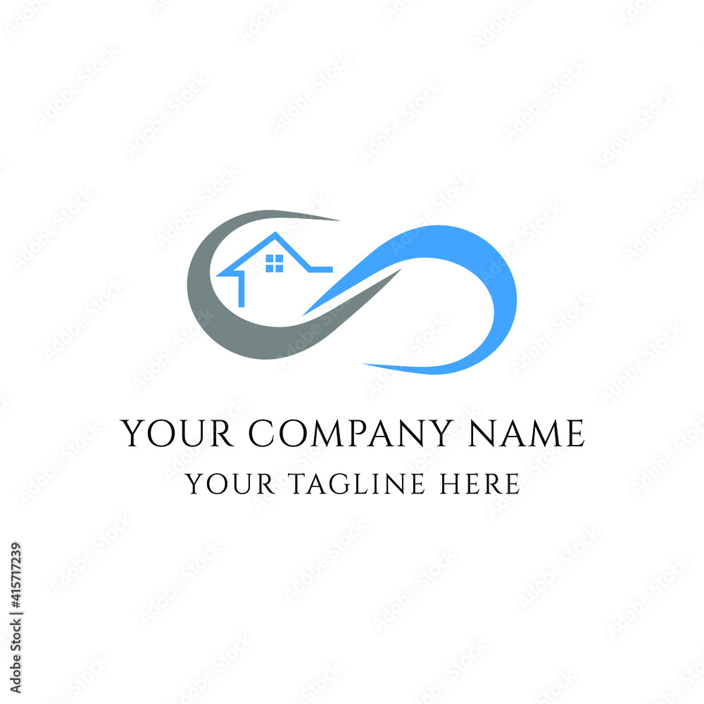 Infinity home logo vector design, Infinity real estate logo property ...