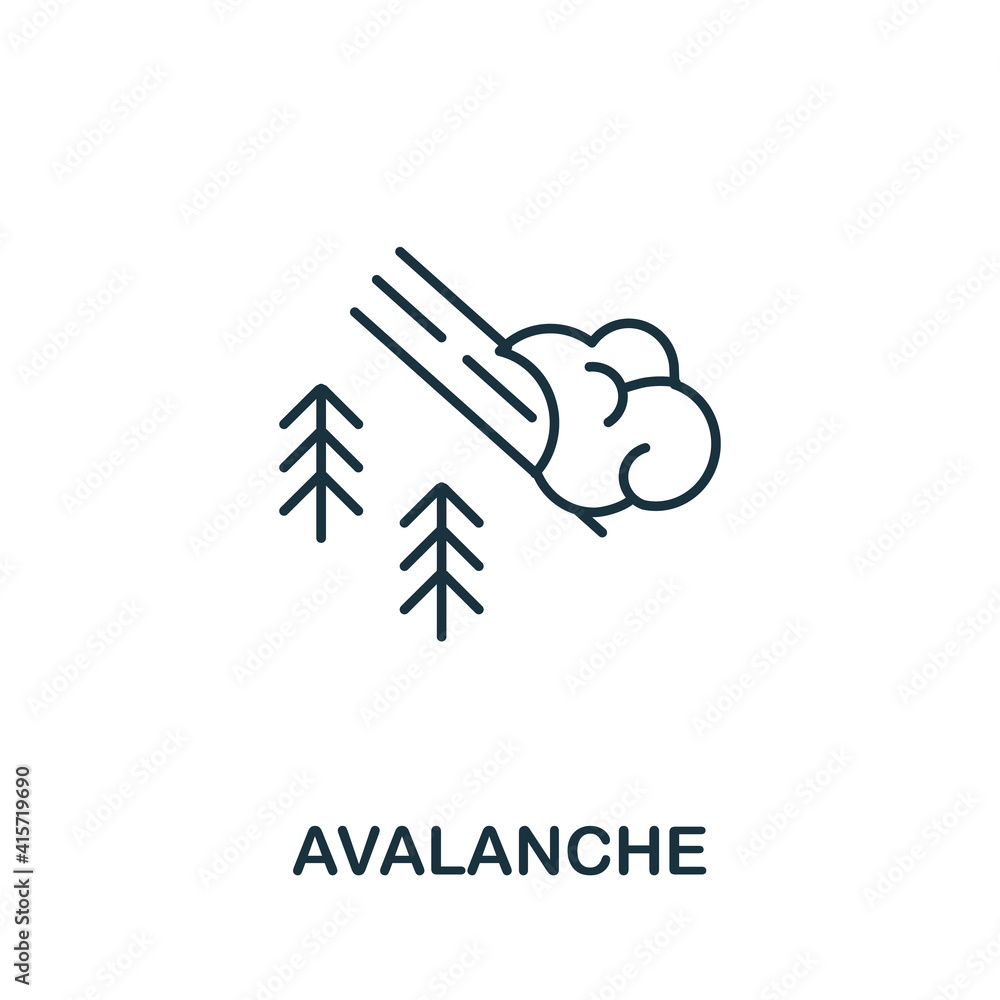 Avalanche icon. Simple element from natural disaster collection ...
