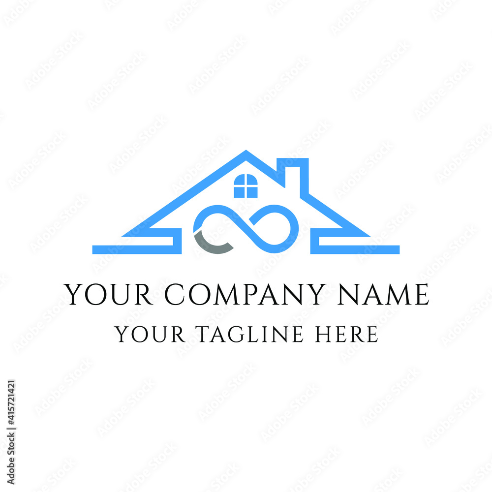 Infinity home logo vector for company, Infinity real estate logo vector ...