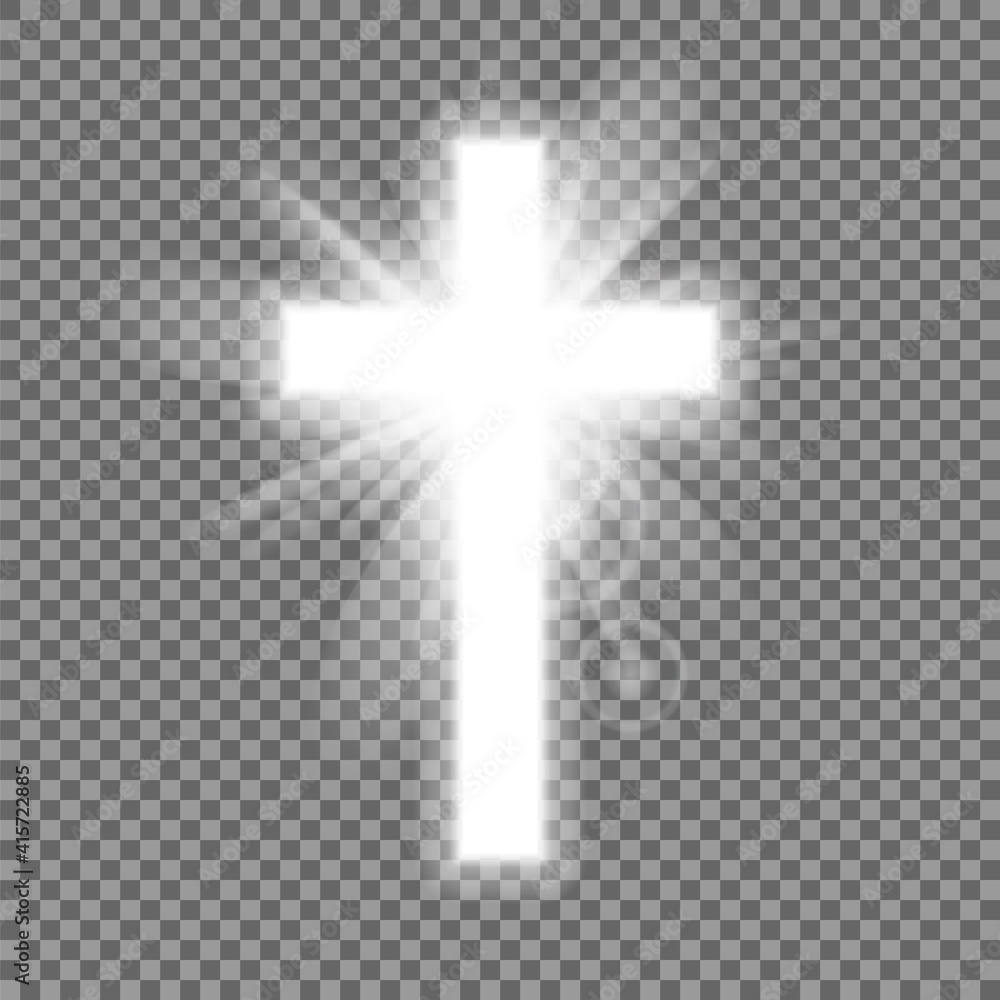 Christian heaven. Holy light glow effect. Vector shine symbol of ...