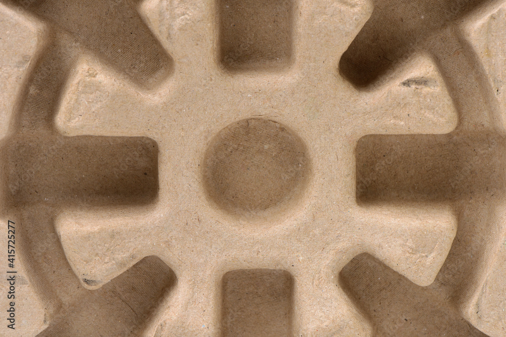 Recycled brown Paper Pulp Protective Packaging Background Stock Photo ...