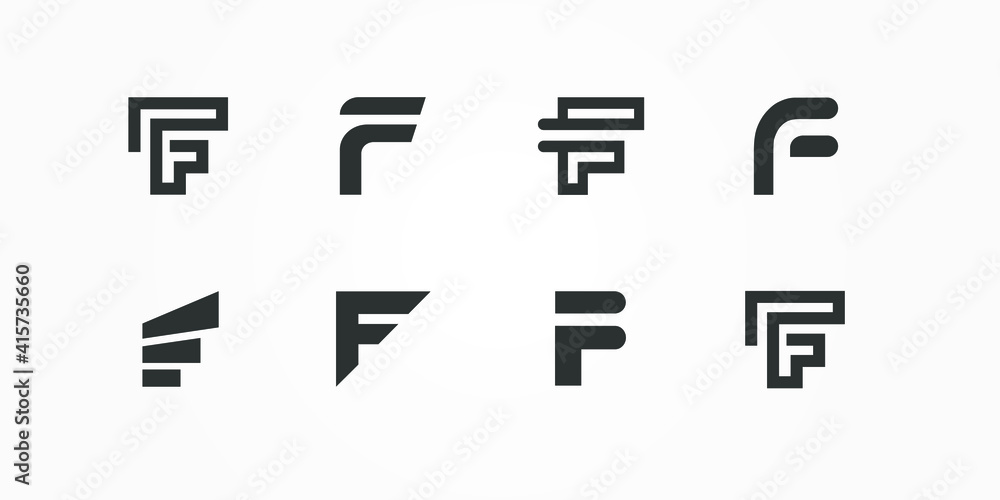 F alphabet letter vector symbol logo Stock Vector | Adobe Stock