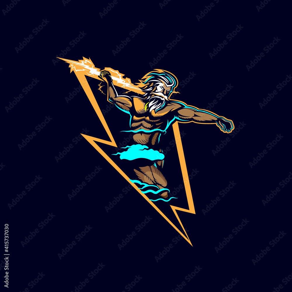 Zeus Lightning Insignia Stock Vector | Adobe Stock