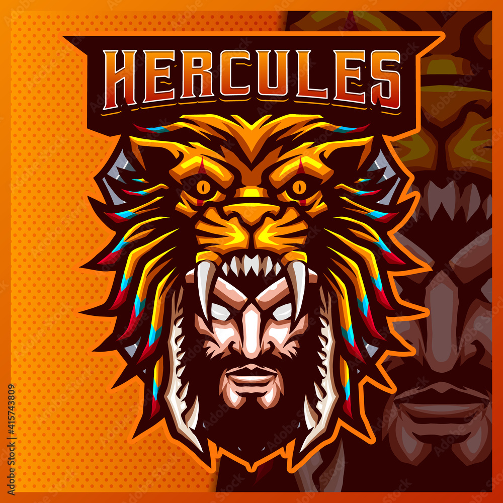 Hercules Heracles mascot esport logo design illustrations vector ...