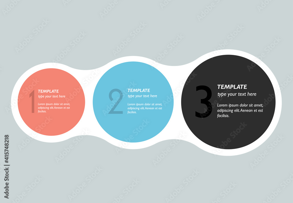 Three steps elements bubble chart, scheme, diagram. Infographic ...