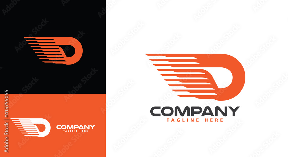 Modern company logo letter D Express for logistics, delivery, delivery ...