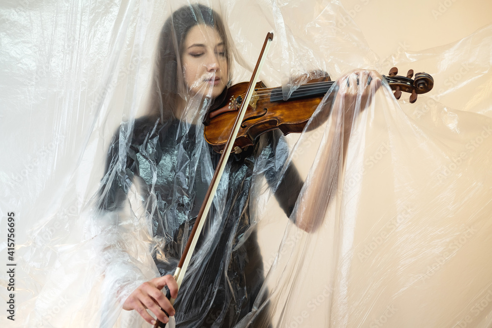 Sad Girl With Violin Photography