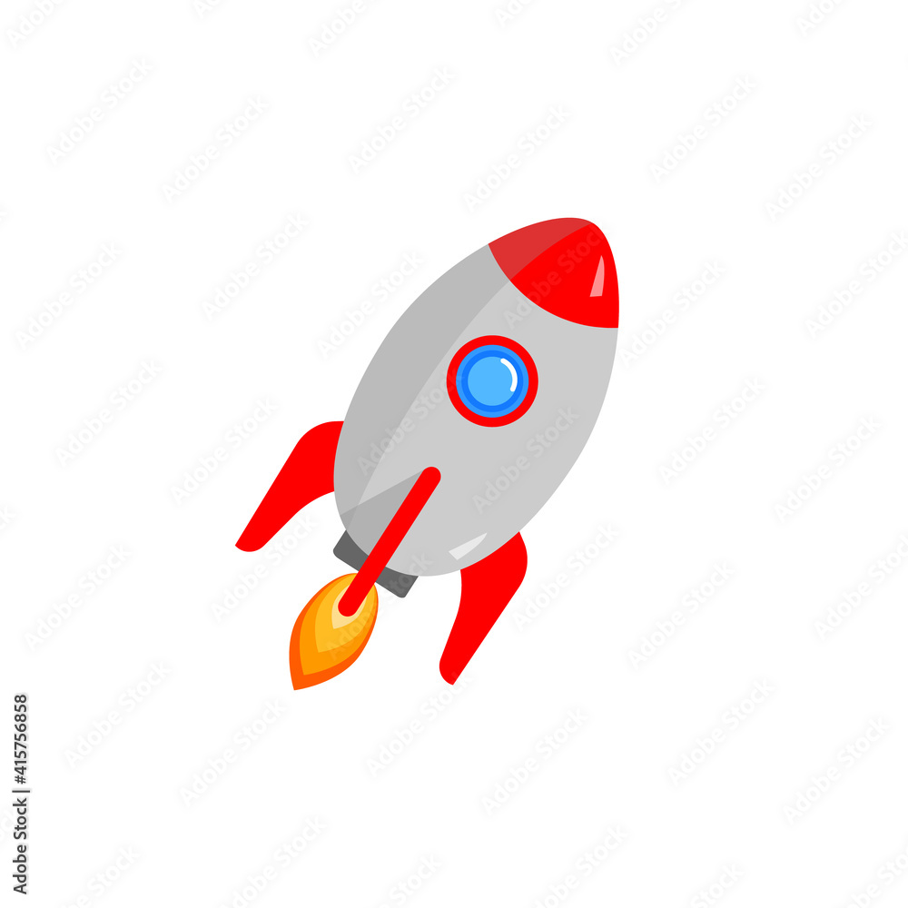 Cartoon rocket space ship take off. Vector Stock Vector | Adobe Stock