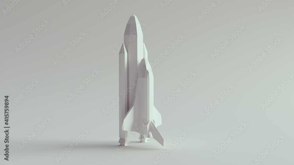 White Space Shuttle Low Poly Low Earth Orbital Spacecraft 3d ...