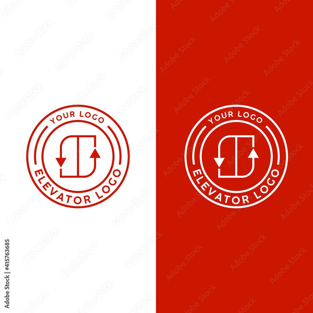 elevator logo design creative and minimal logotype vector template ...