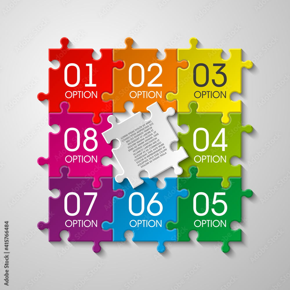 Puzzle piece business presentation. Circle infograph. Step process ...