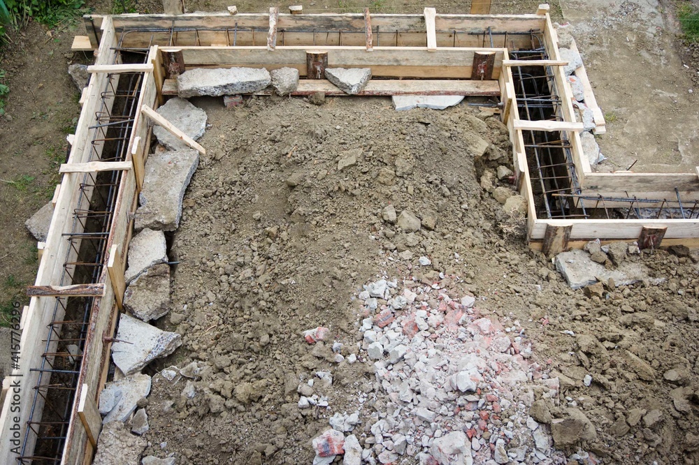 Reinforcement cage of reinforced concrete structure of foundation of ...