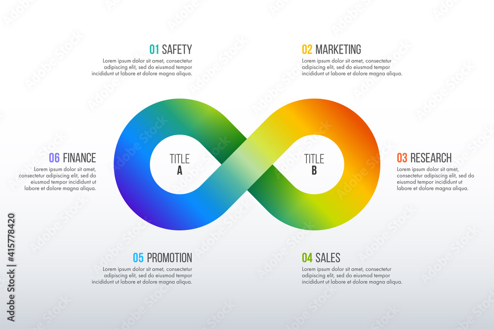 Timeline infographics design vector with infinite symbol can be used ...