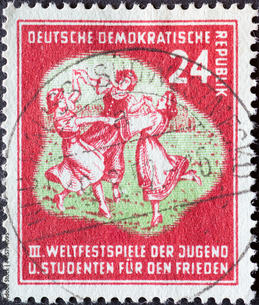 Foto de GERMANY, DDR - CIRCA 1951 : a postage stamp from Germany, GDR ...