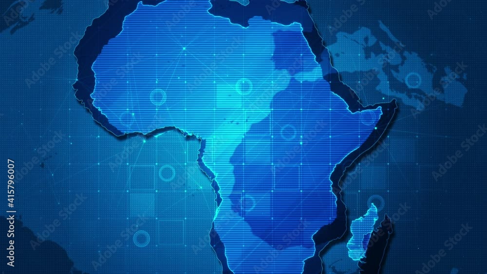 Business map technology africa concept. Future technology business map ...