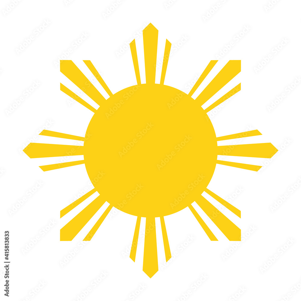 Philippine sun icon. Clipart image isolated on white background Stock ...