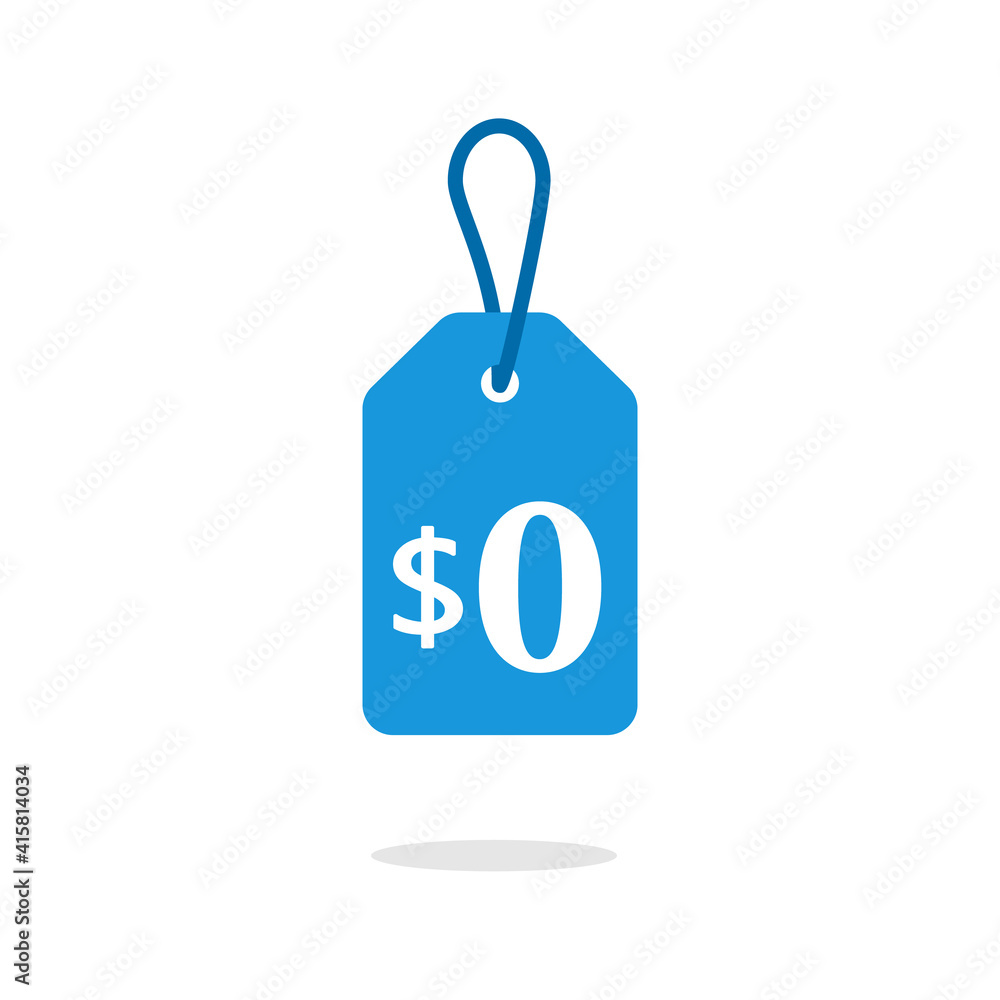 Zero cost price icon. Clipart image isolated on white background Stock ...