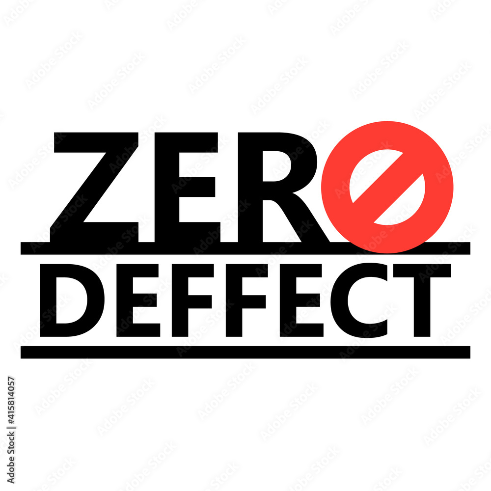 Zero defect text icon. Clipart image isolated on white background Stock ...
