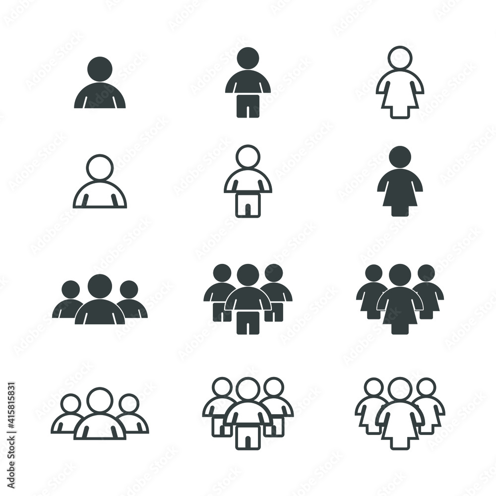 People Icon set vector, People symbols ilustration Icon Vector Eps 10 ...