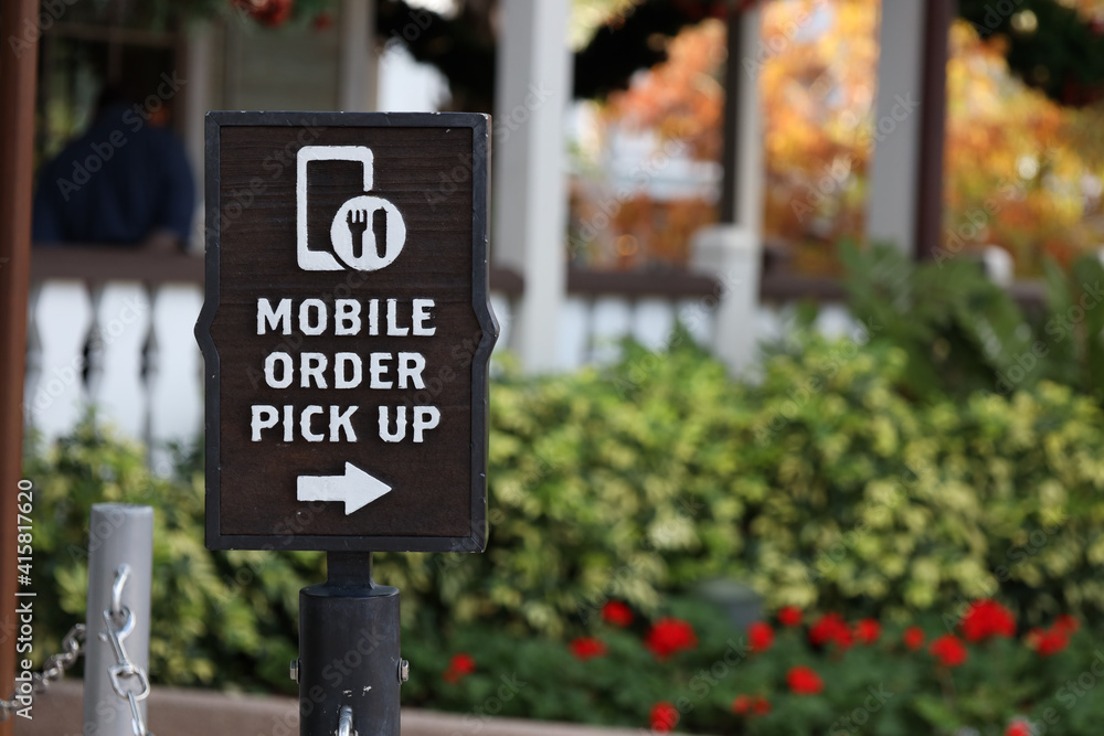 Mobile food order sign Stock Photo | Adobe Stock