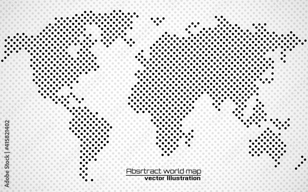 Abstract world map of dots. Dotted map. Vector illustration Stock ...