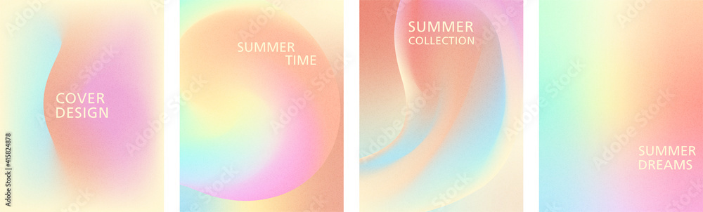 Universal vector set of cover templates with grainy gradient in warm ...