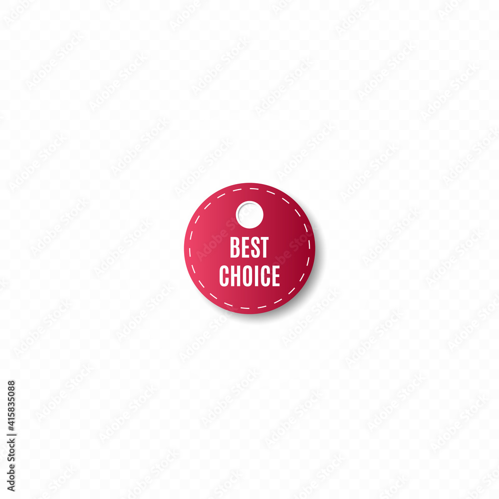 Best choice tags, vector red labels isolated on transparent background ...