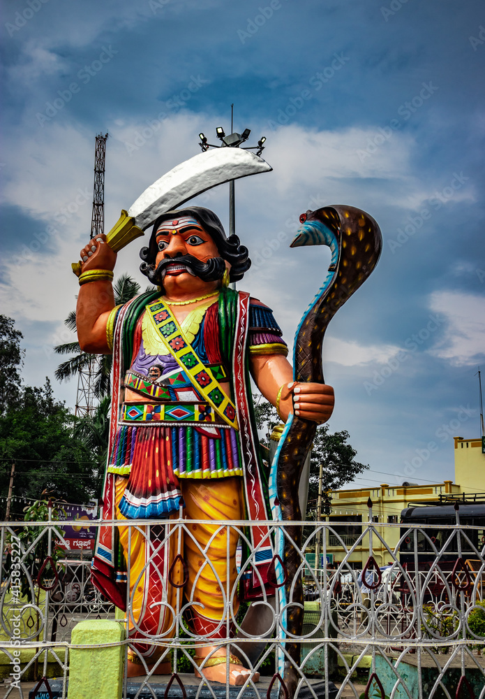 demon statue of hindu methodology Stock Photo | Adobe Stock