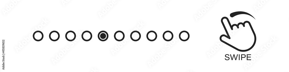 Swipe dots vector flick flat gesture icon, scroll technology simple ...