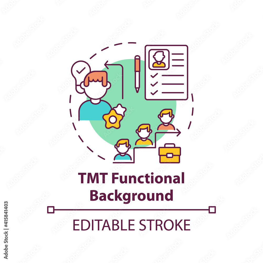 Tmt functional background concept icon. Top management team analysis ...