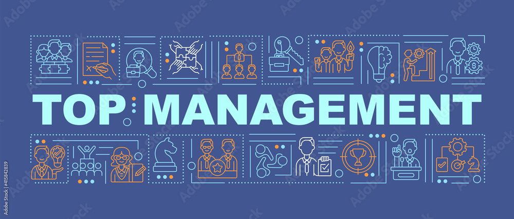 Top management word concepts banner. Responsible for controlling ...