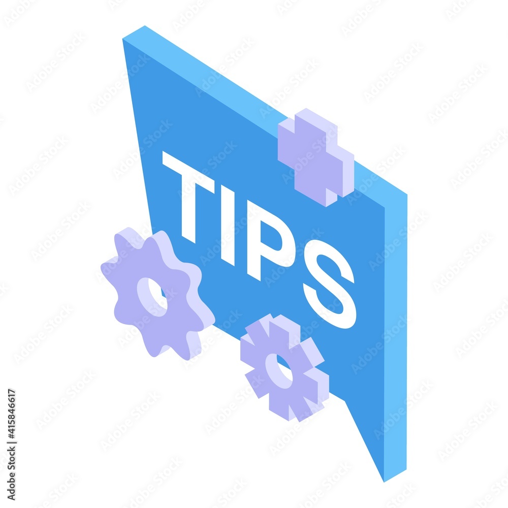 Setting tips icon. Isometric of setting tips vector icon for web design ...