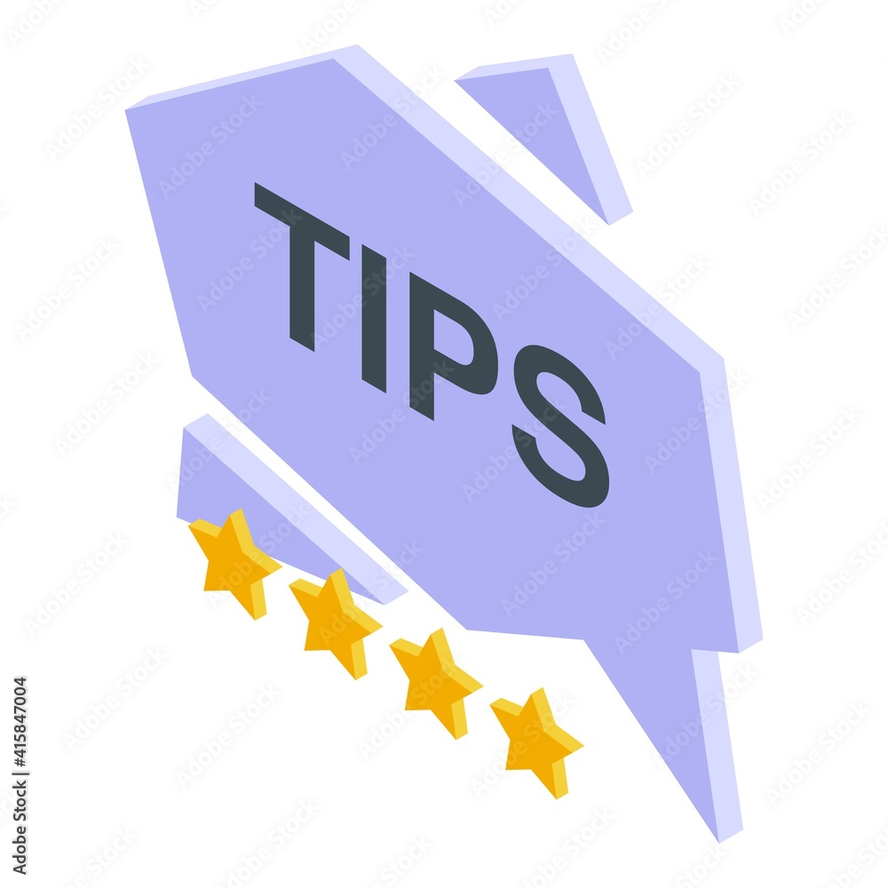Tips and tricks icon. Isometric of tips and tricks vector icon for web ...