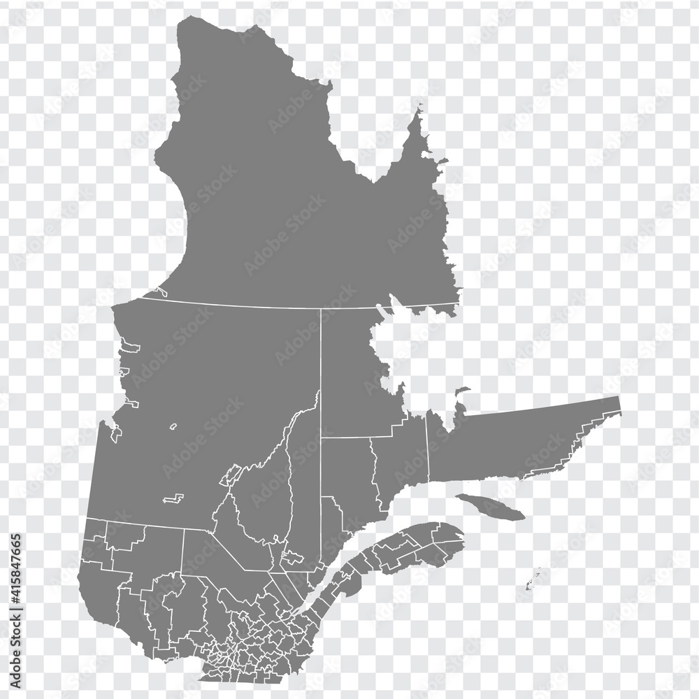 Quebec map on transparent background. Province of Quebec map with ...