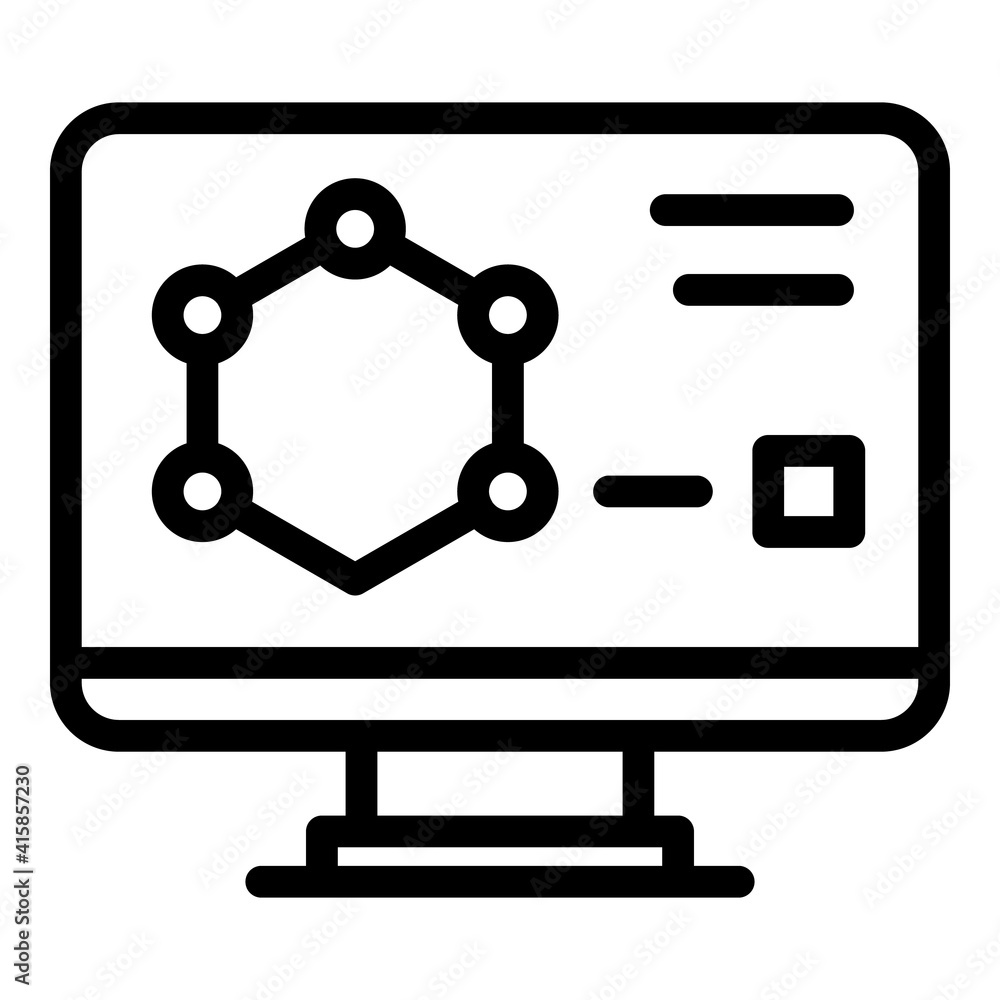 Screen redesign icon. Outline screen redesign vector icon for web ...