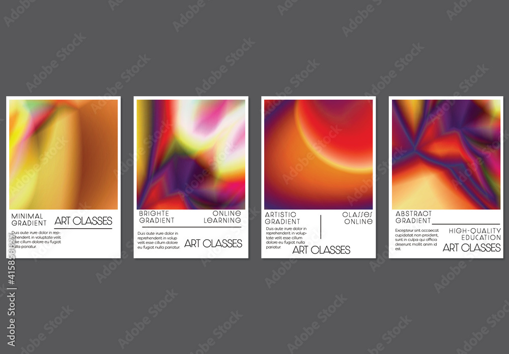 Flyer Layout with Bright Holographic Gradient Picture Stock Template ...