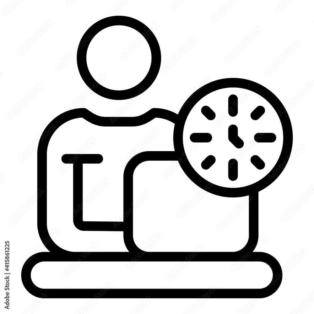Flexible job icon. Outline flexible job vector icon for web design ...