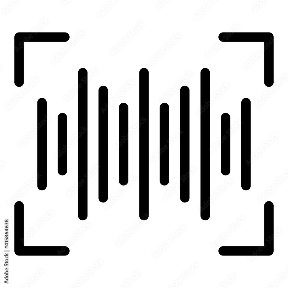 Sound wave icon. Outline sound wave vector icon for web design isolated ...