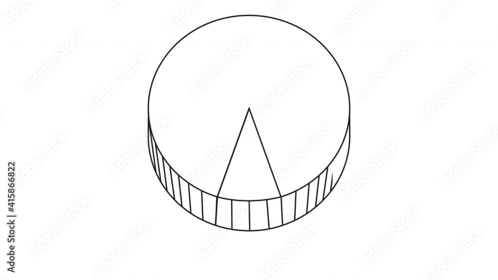 Animation Self-drawing circle sector diagram. Separation of a part of a ...