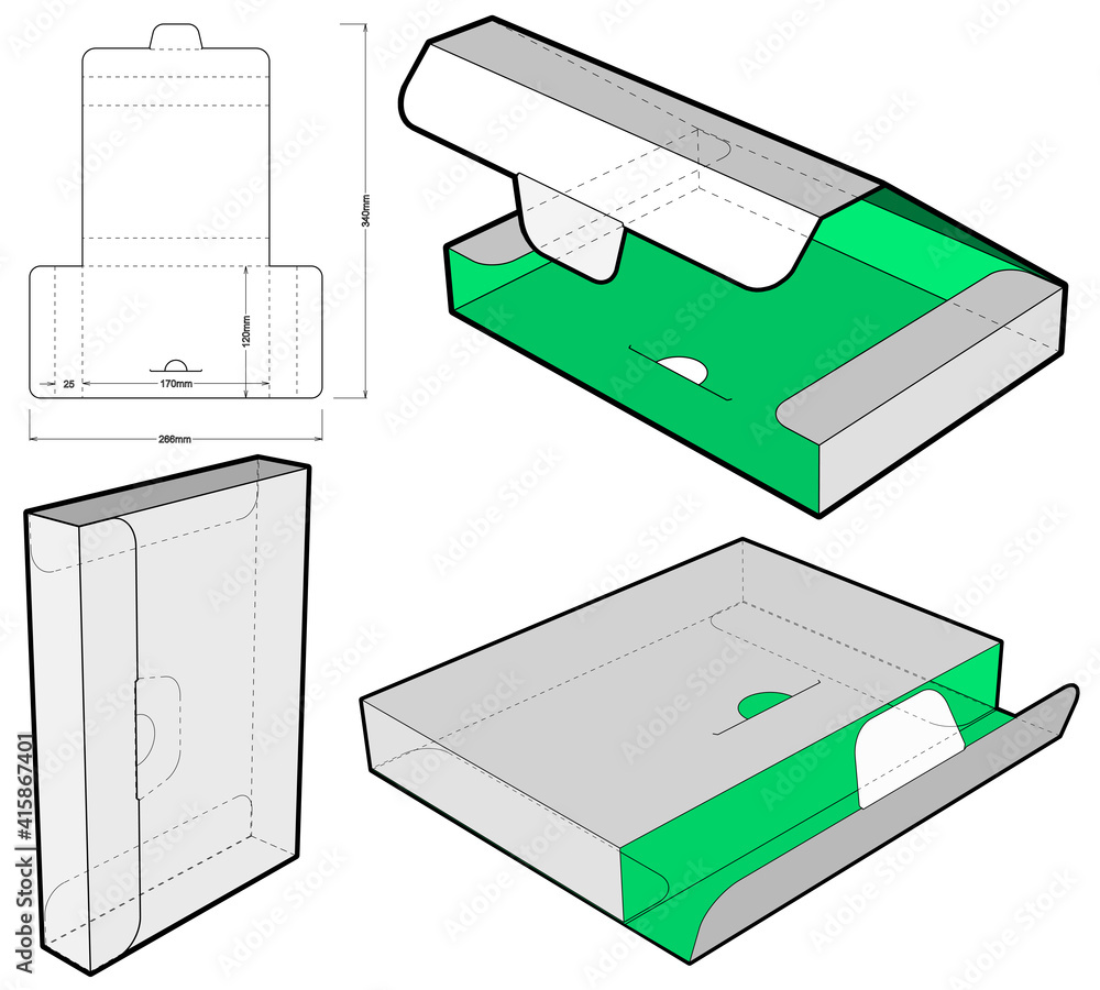 Packaging Envelope and Die-cut Pattern.The .eps file is full scale and ...
