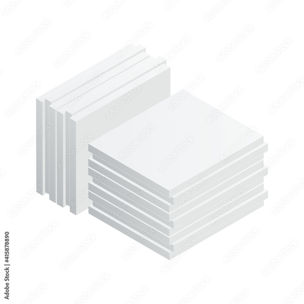 Isometric vector illustration wall gypsum board isolated on white ...