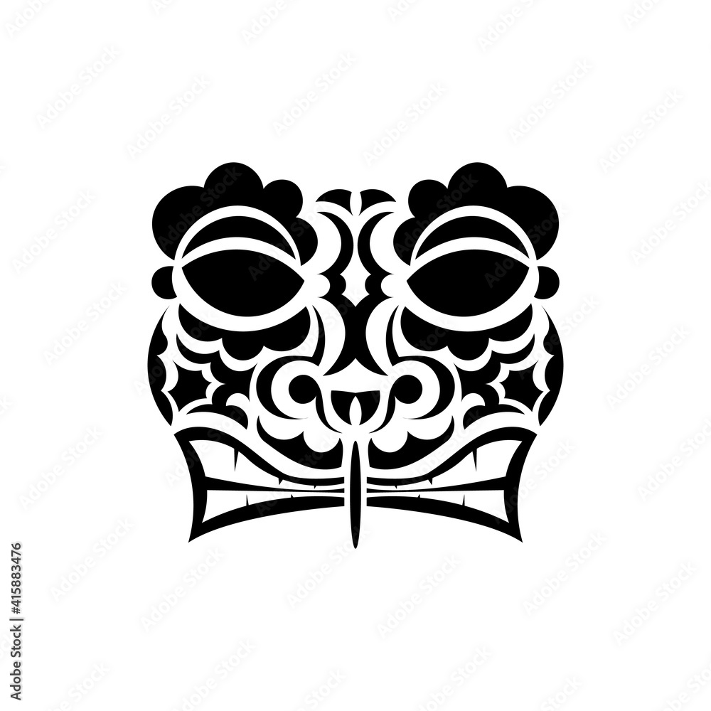 Maori mask tattoo. Polynesian style face. Hawaiian tribal patterns ...