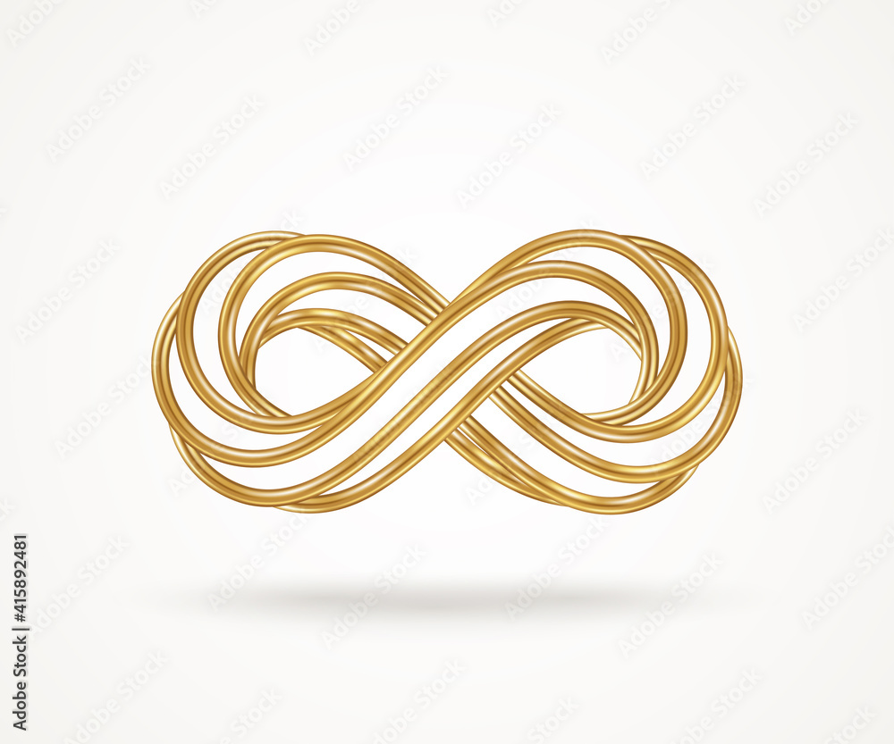 Infinity gold symbol isolated on white background. Vector illustration ...