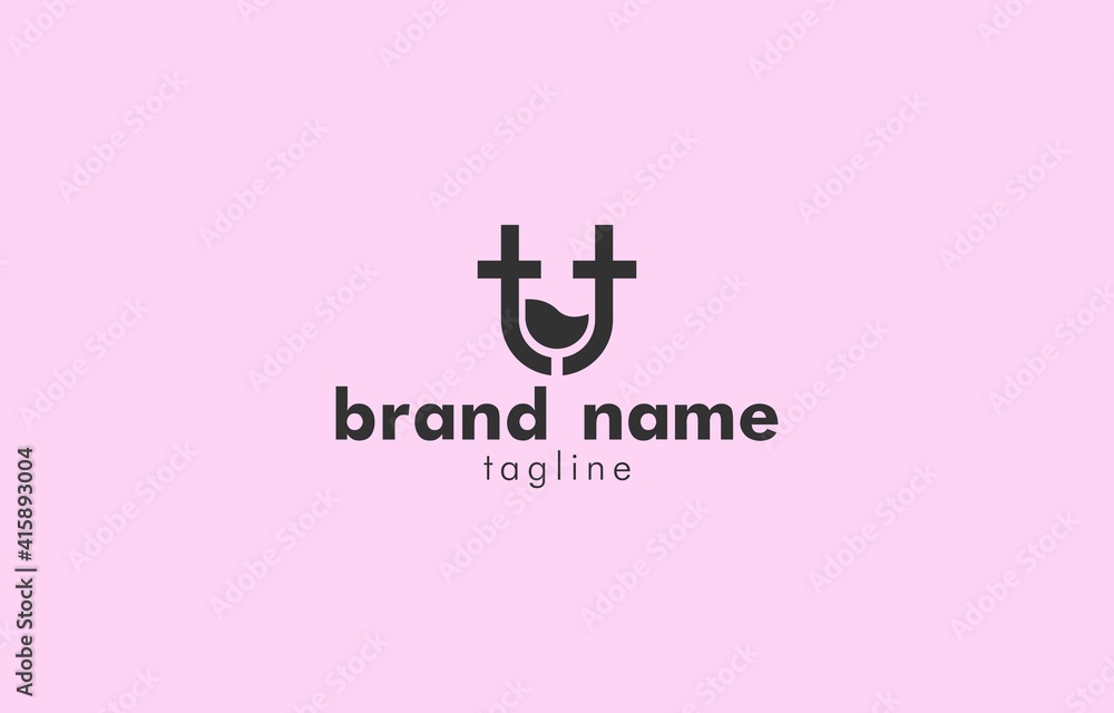 Double Letter T with Glass Negative Space Logo Vector Template Stock ...