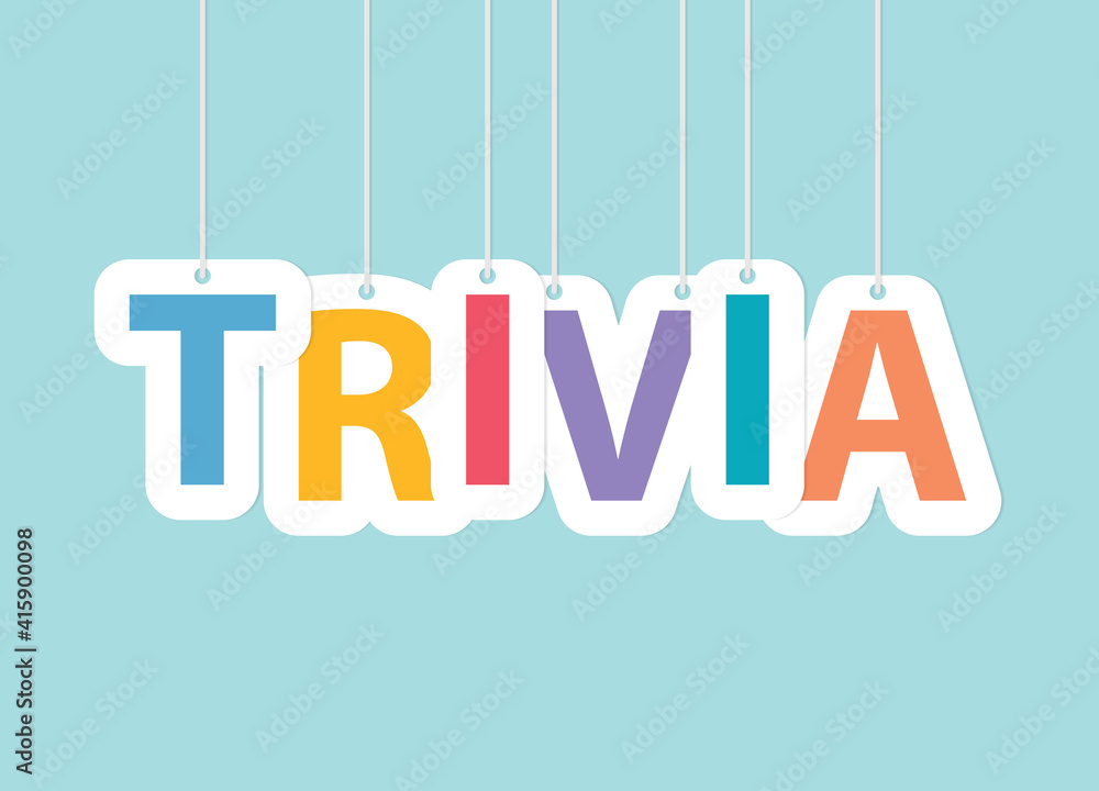 trivia word made with colorful hanging letters- vector illustration ...