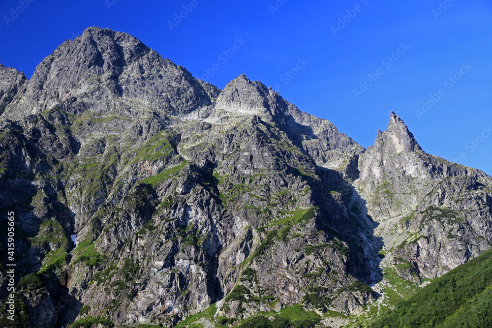 Mnich mountain and Mieguszowiecki mountain in Tatra Mountains, Poland ...