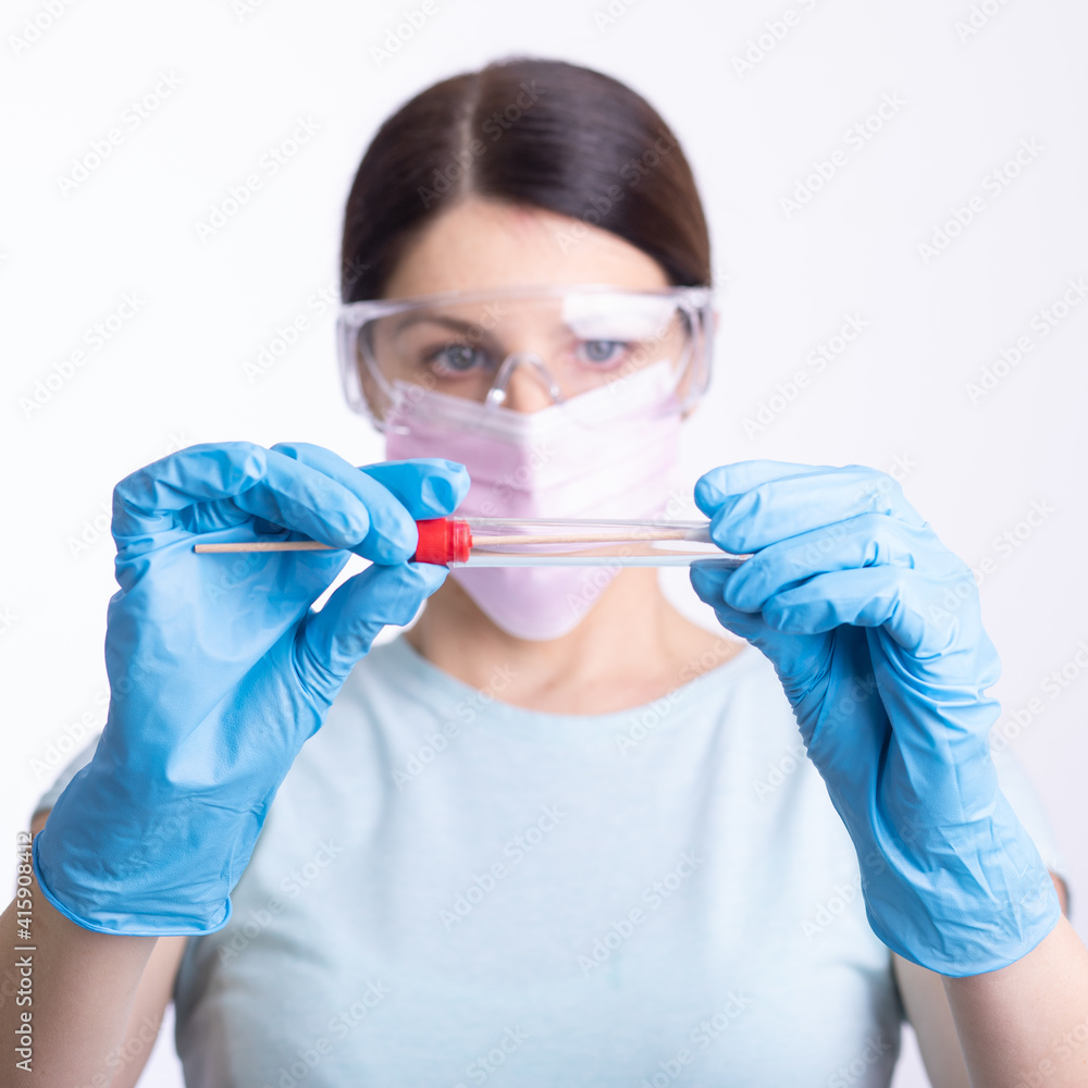 Doctor holding test kit for PCR testing virus covid19. Coronavirus ...